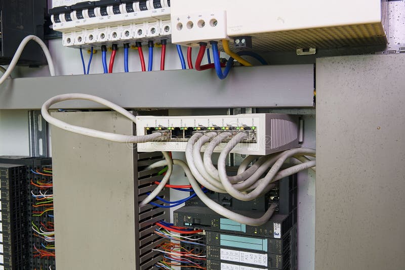 Image Shows Control Cubicle. Multimode Fiber Switch and Circuit ...