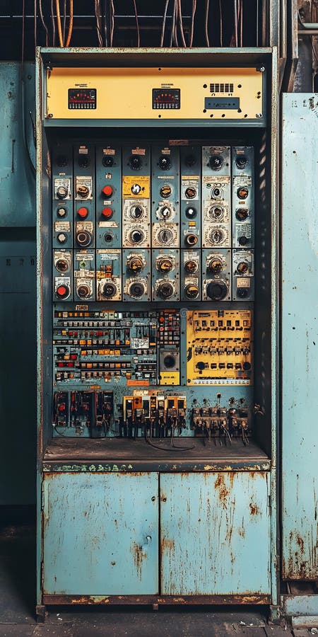 Old and Weathered Control Panel Stock Illustration - Illustration of ...