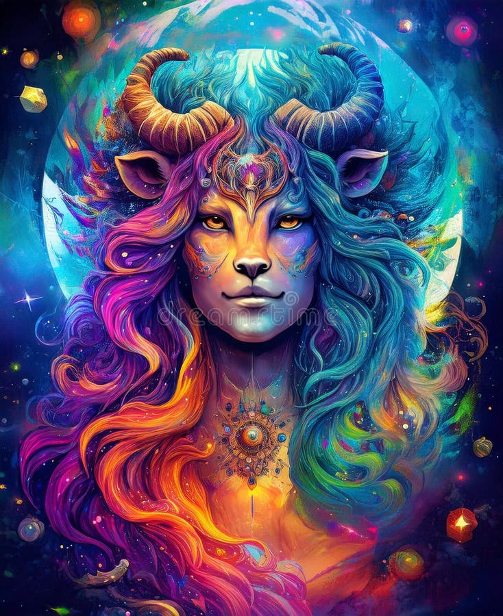 Haniel, the Guardian Angel of Capricorn. Stock Illustration ...