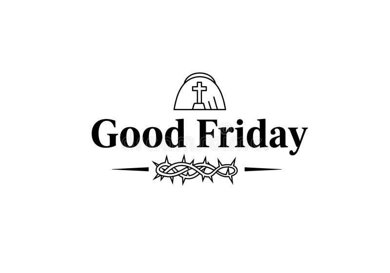 Good Friday Clip Art Black White Stock Vector - Illustration of ...