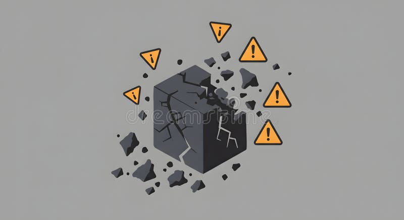 AI-Generated Fractured Cube Stock Image - Image of accident, computer ...