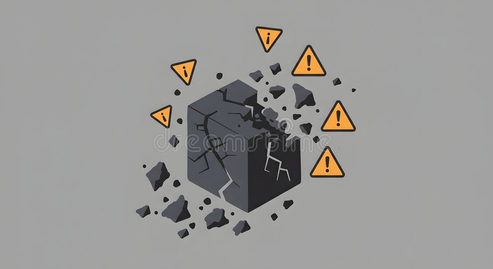 AI-Generated Fractured Cube Stock Image - Image of accident, computer ...
