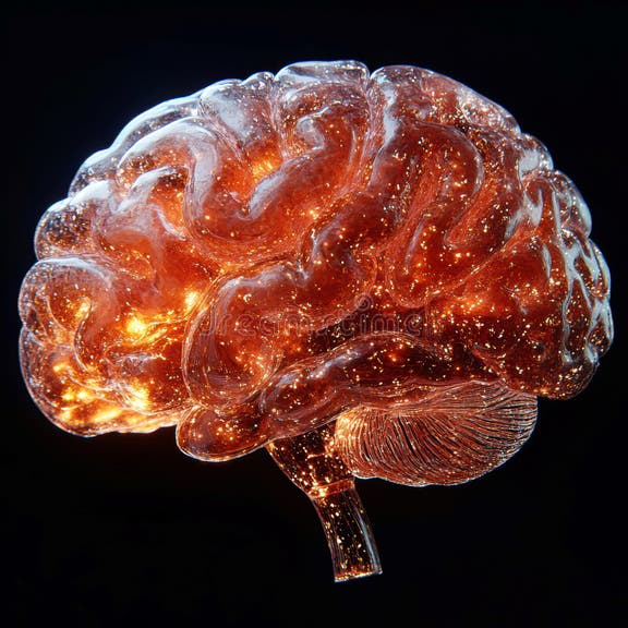 Image Shows a 3D Model of a Highlighted Human Brain, Symbolizing ...