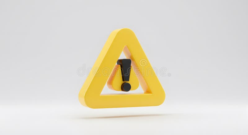 Yellow Warning Sign with Black Exclamation Point Stock Illustration ...