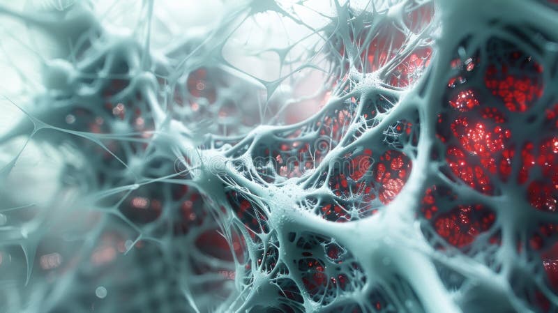 The Image Shows a 3D Rendering of a Neural Network Stock Illustration ...