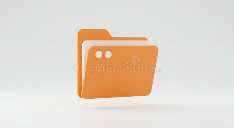 Orange Folder Icon stock illustration. Illustration of hand - 382958891