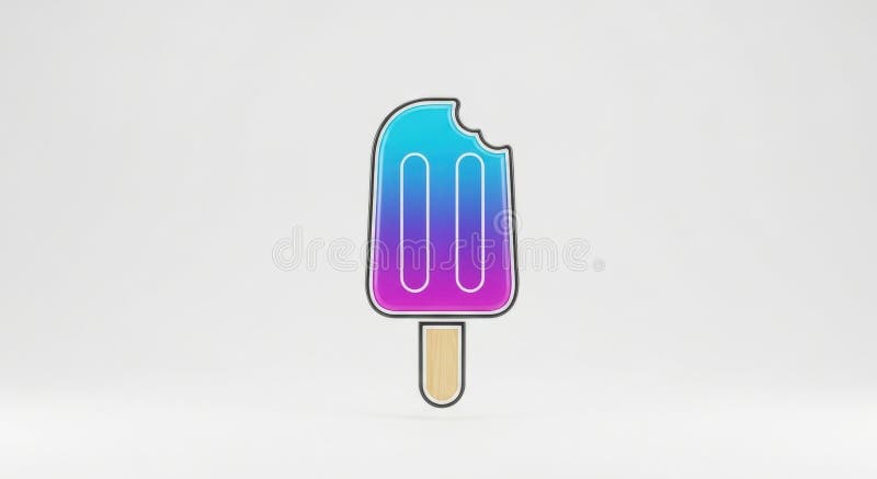Bitten Popsicle with Blue and Purple Gradient Stock Illustration ...