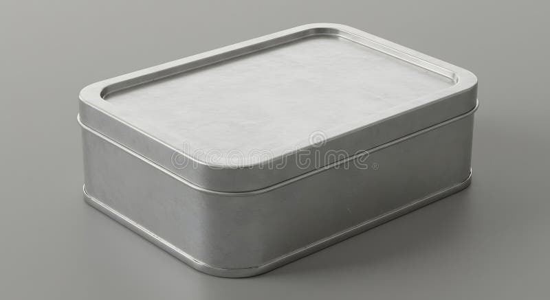 Silver Metal Box Mockup stock illustration. Illustration of container ...