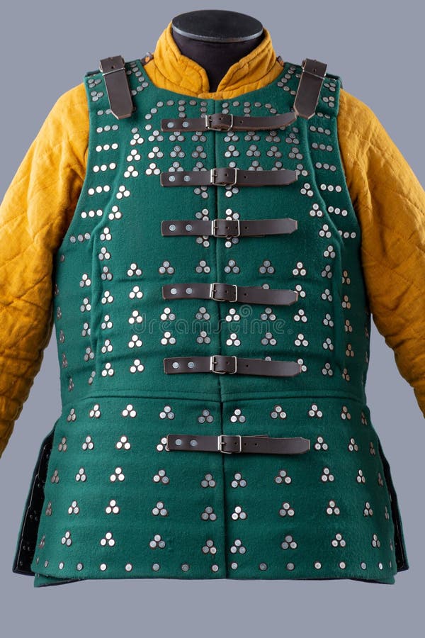 Dark Green Brigandine Armor with Studded Pattern. Stock Photo - Image of costume, brigandine ...