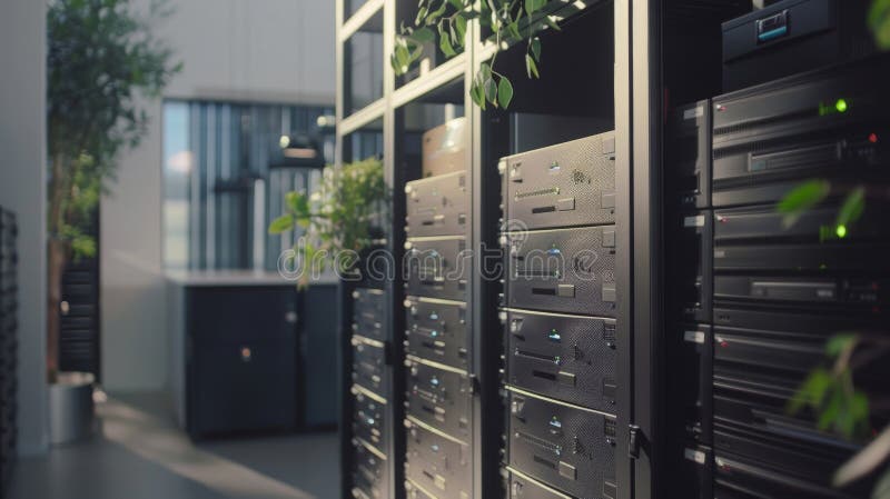 The Image Shows a Data Center with Servers and Network Equipment. the ...