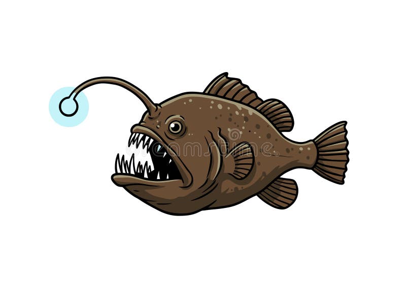 Angler fish illustration. stock illustration. Illustration of scales ...