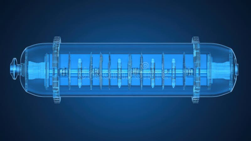 X-Ray View of a Complex Machine Stock Illustration - Illustration of ...