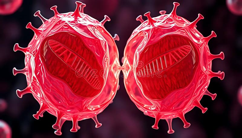 Viral Replication: a Microscopic View Stock Illustration - Illustration ...