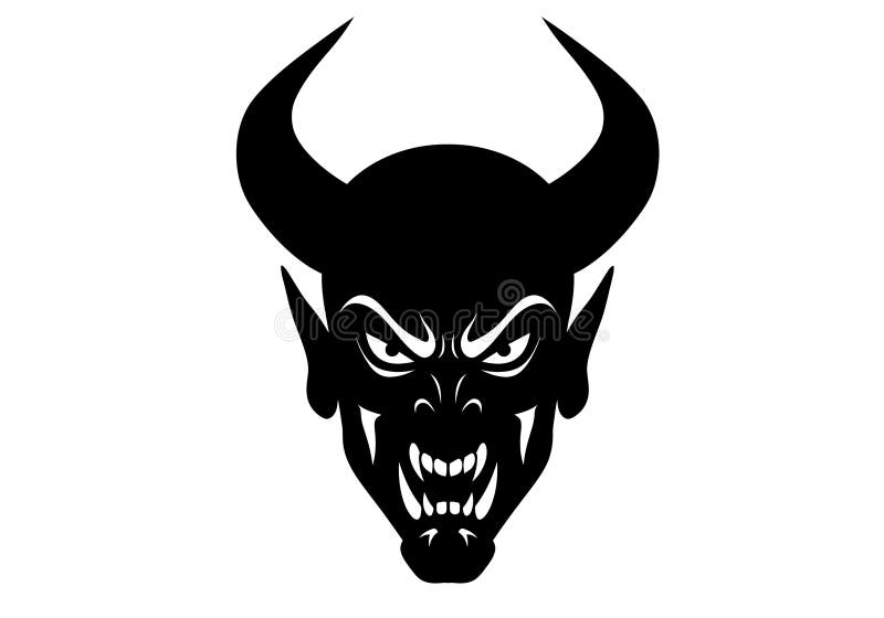 Devil face silhouette stock vector. Illustration of shadow - 379839626