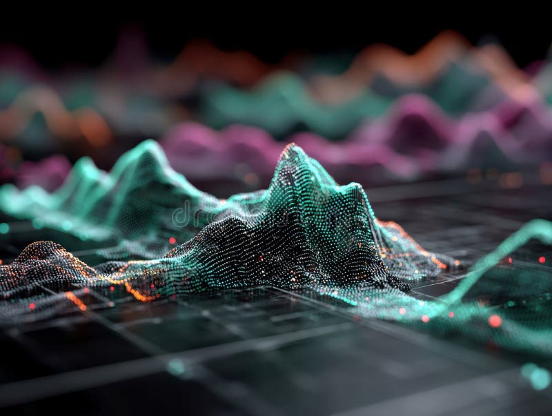 Image Shows a Digital Abstract Representation of Data Analysis or AI ...