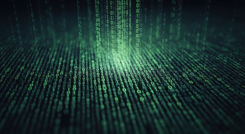 Matrix Code Rain Digital Stream Technology Stock Illustration ...