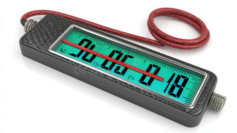 Digital Thermometer Display Stock Illustration - Illustration of needle ...