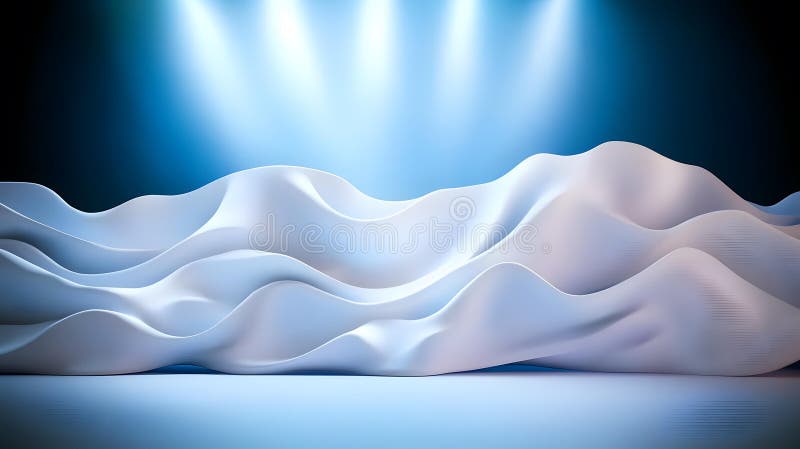 The Image Shows a Digitally Rendered Scene of Undulating, White Fabric ...