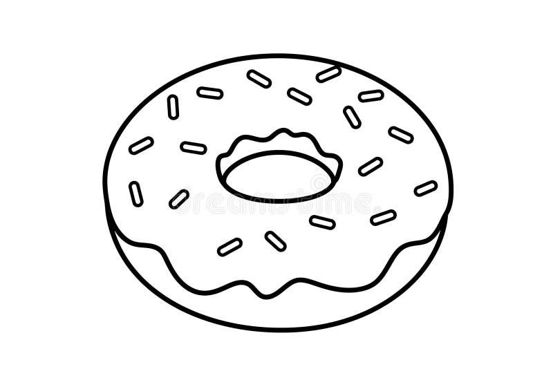 Donut outline clip art stock illustration. Illustration of bakery ...