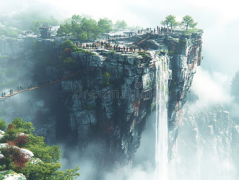 Image Shows a Dramatic, Rocky Cliff with a Climbing Pathway ...