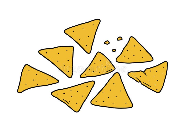 Tortilla chips clip art stock vector. Illustration of bite - 373061096