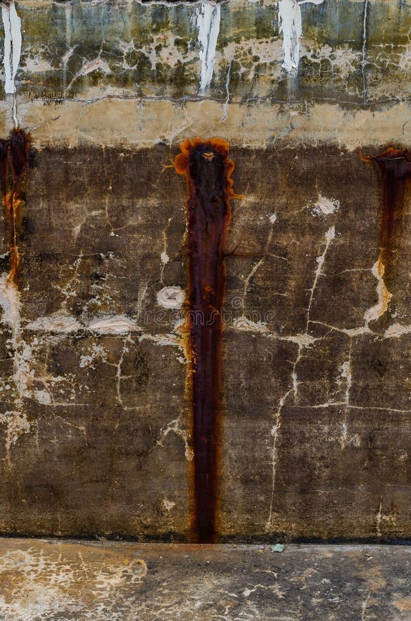 Texture of Rust on Weathered Concrete Structure with Worn and Weathered ...