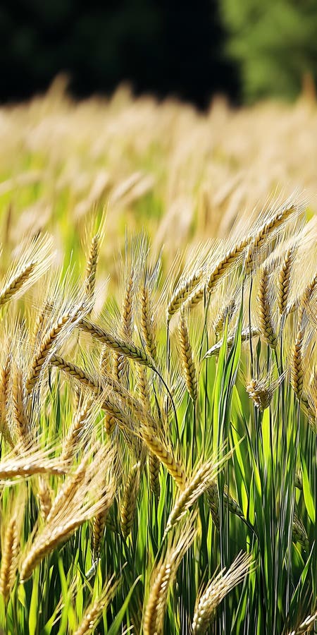 Swaying Tall Green Plants in Natural Landscape Stock Illustration ...