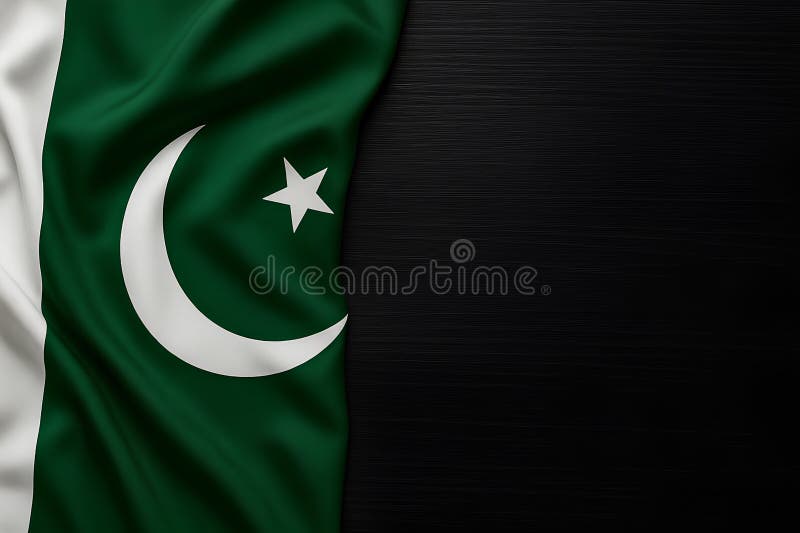 The Image Shows the Flag of Pakistan, Featuring a Green Panel with a ...