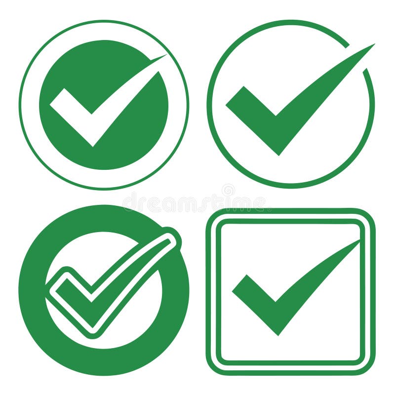 Different Green Check Marks Stock Illustrations – 164 Different Green ...
