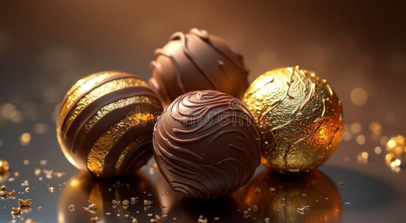 Gold Foil Chocolates Decorative Swirled Chocolates Luxury Chocolates ...