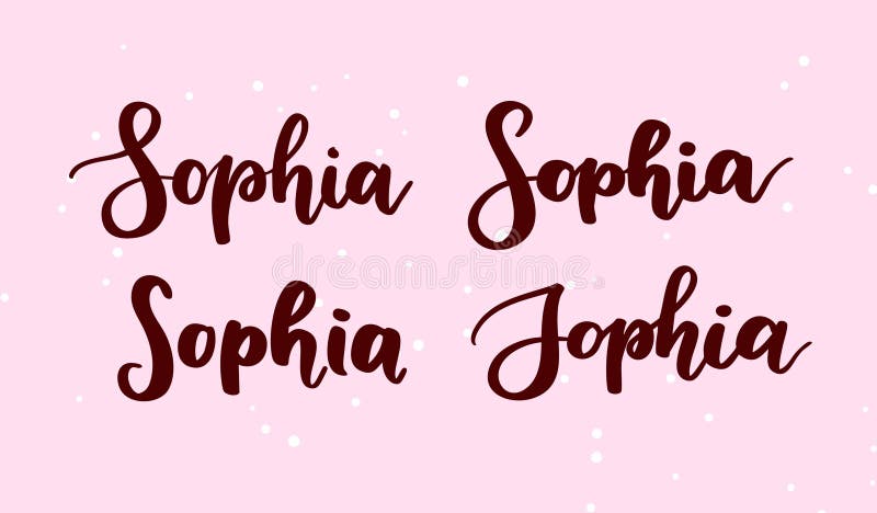 The Image Shows Four Versions of the Name Sophia Written in Different ...