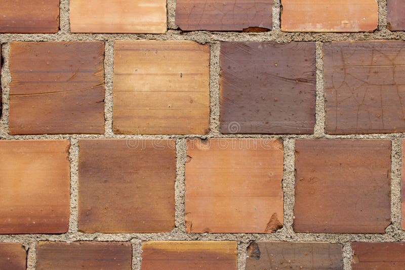 Grungy Brown Antique Exterior Tile Brick Wall Texture Background Stock ...