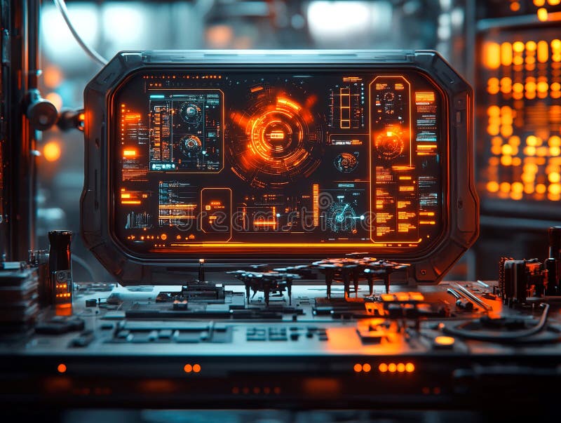 Image Shows a Futuristic, High-tech Electronic Device with Multiple ...