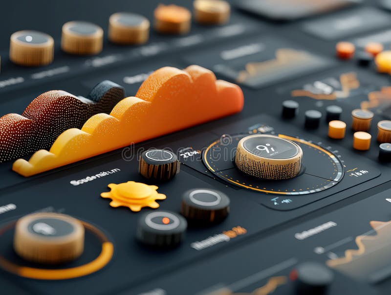 Image Shows a Futuristic High-tech Interface with Holographic Displays ...