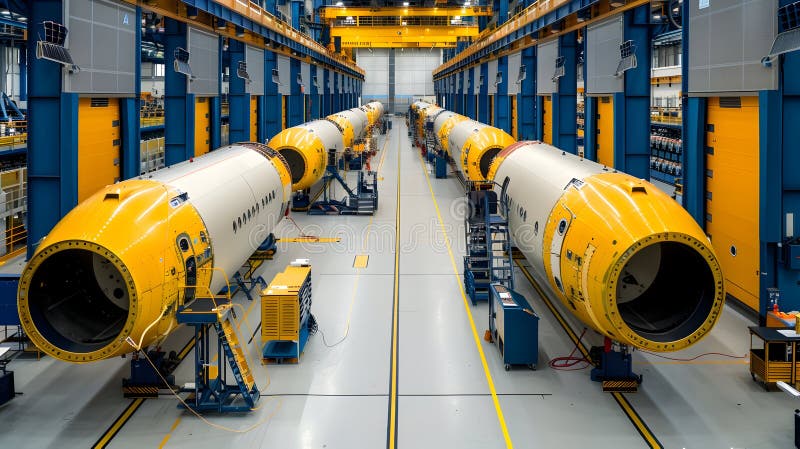 AI-Generated Rocket Assembly Line Stock Illustration - Illustration of ...