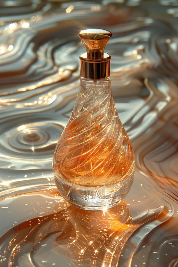 Glass Perfume Bottle Splashes Liquid in Sunlight Stock Image - Image of ...