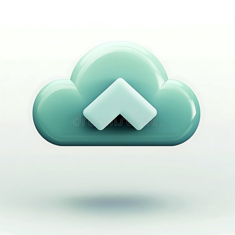 A Stylized Icon of a Cloud with an Upward-pointing Arrow Symbolizing Data Storage or Sharing ...