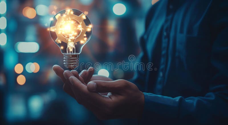 Image Shows a Glowing Light Bulb, Symbolizing Creativity and Futuristic ...