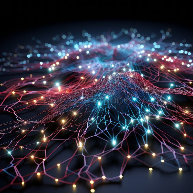 The Image Shows a Glowing Network of Interconnected Neurons ...