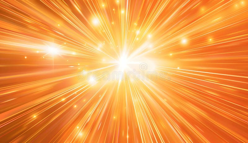 The Image Shows a Glowing Orange Burst with Sparkles and Motion Rays ...
