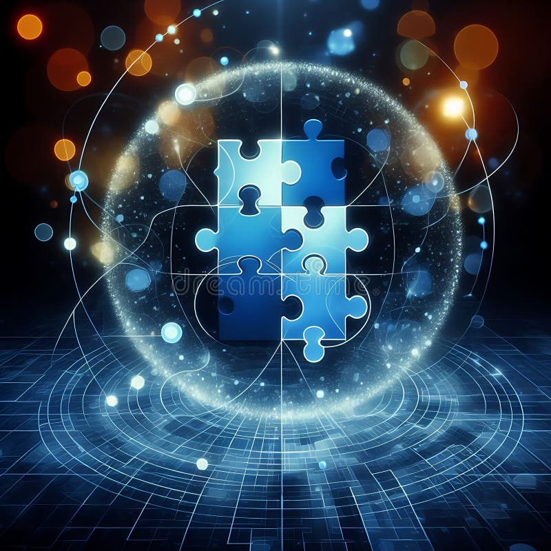 Burning Puzzle Integration Network Stock Illustration - Illustration of ...