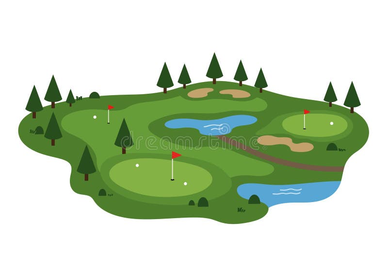 Golf course clip art stock vector. Illustration of fairway - 370501470