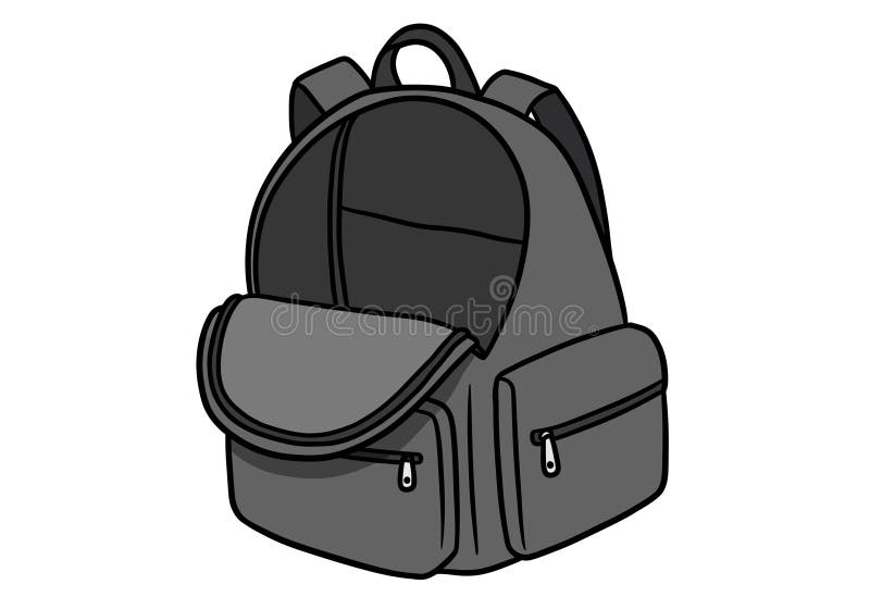Empty backpack clipart stock vector. Illustration of storage - 373060733