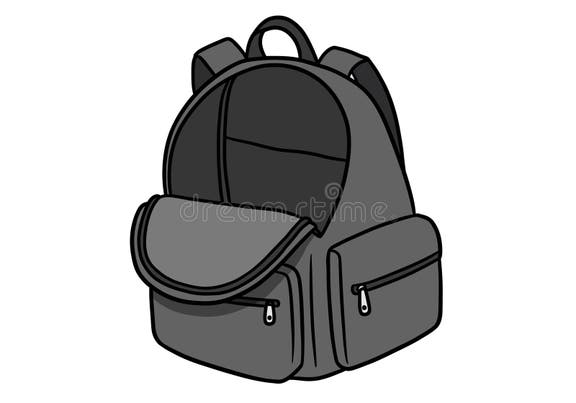 Empty backpack clipart stock vector. Illustration of storage - 373060733