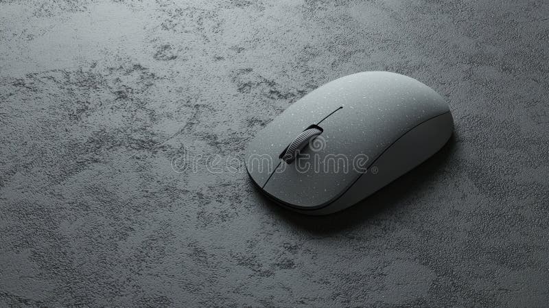 Gray Computer Mouse Black Scroll Wheel Textured Surface Stock Photos ...