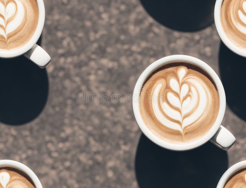 A Group of Coffee Cups on a Table. - Seamless and Tileable Stock Image ...