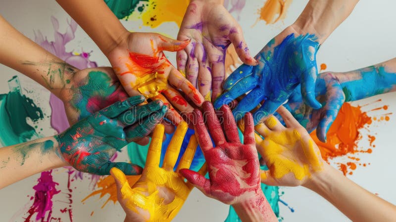 The Image Shows a Group of People of Different Skin Colors with Their ...