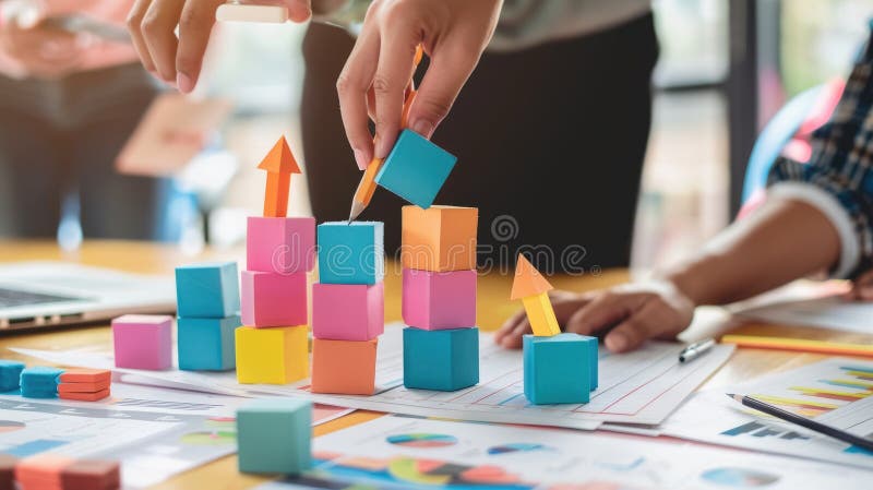 The Image Shows a Group of People Working Together To Build a Structure ...