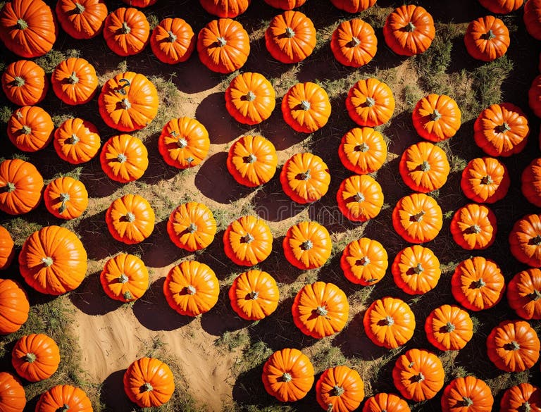 A Group of Pumpkins in a Field. Stock Photo - Image of organize, plan: 313881882