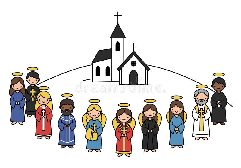 All Saints clipart stock vector. Illustration of worship - 370251167